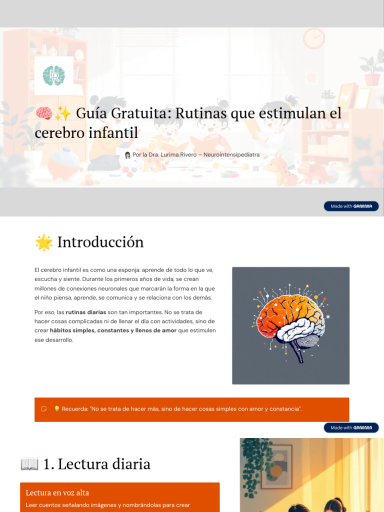 Guia Gratuita Rutinas Que Estimulan El Cerebro Infantil | PDF ...
