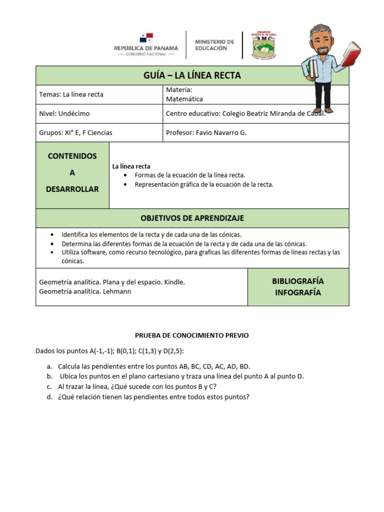 Guía - La Línea Recta | PDF | Línea (geometría) | Pendiente