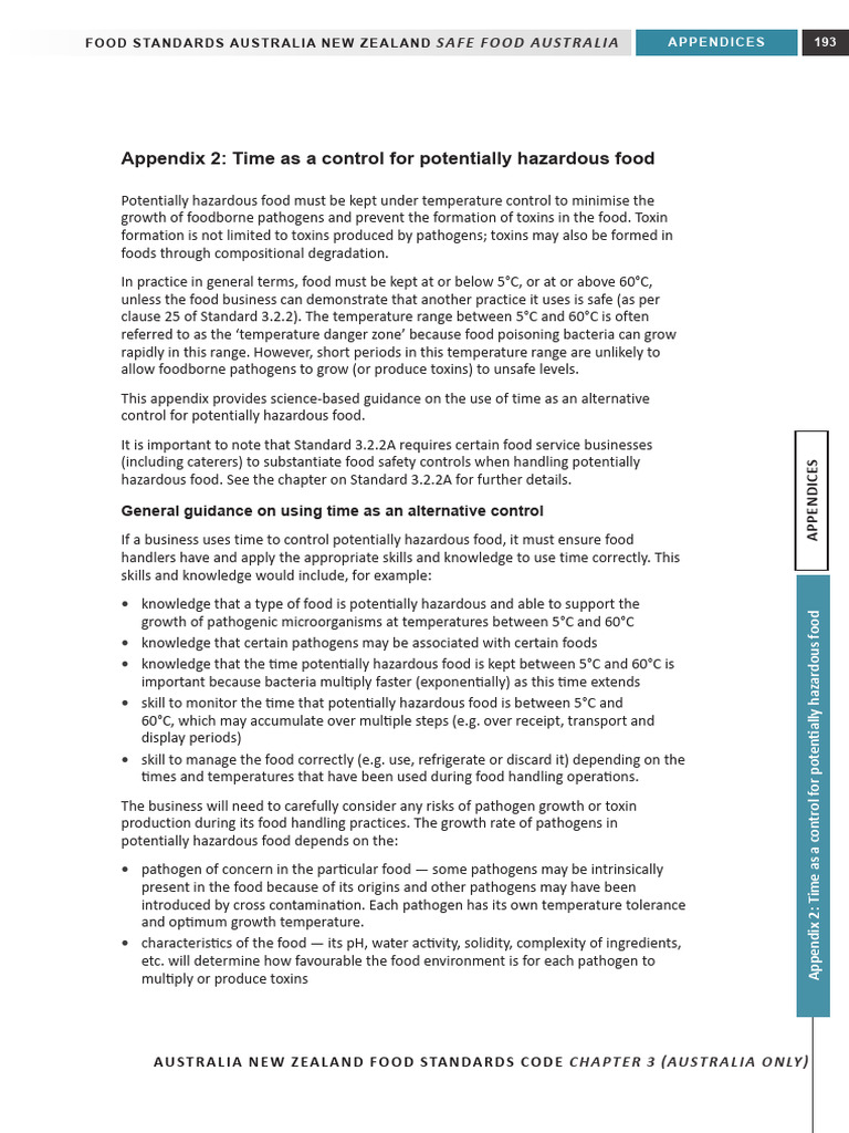 Time Control for Hazardous Food Safety | PDF | Foodborne Illness | Food ...