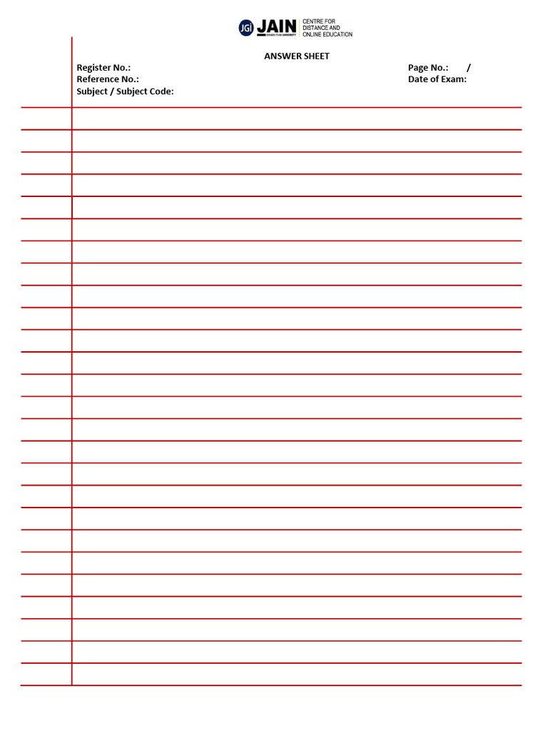Answer Sheet Template | PDF