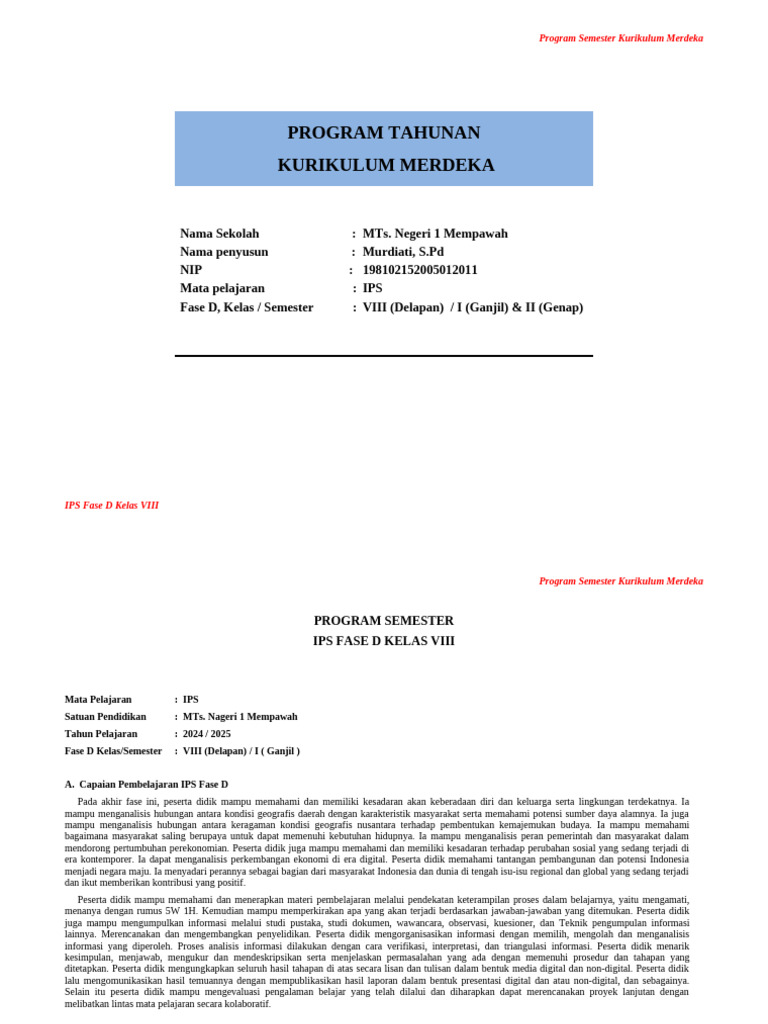 Promes Kurikulum Merdeka | PDF