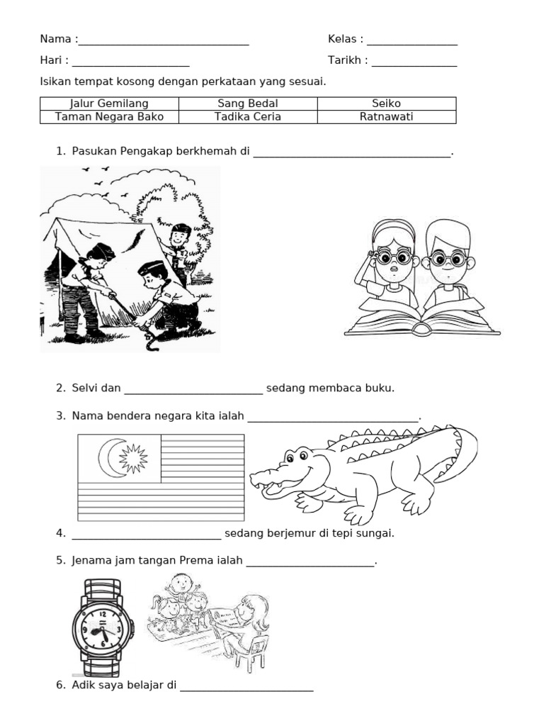 BM Kata Nama Khas Tahun 1 | PDF