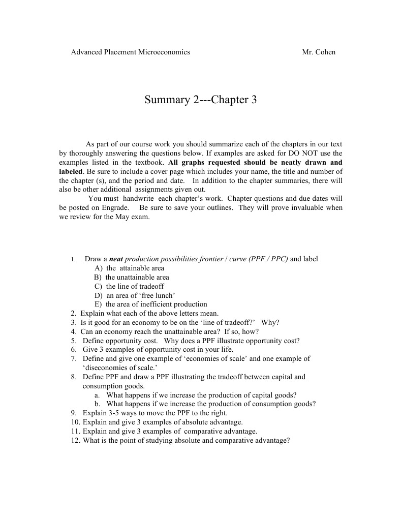 Summary 2 - Chapter 3: Labeled. Be Sure To Include A Cover Page Which ...