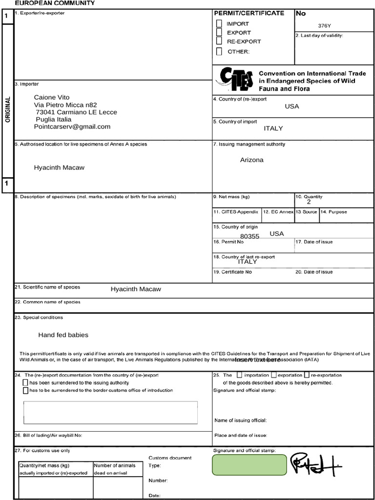 Cites Permit Parrot | PDF