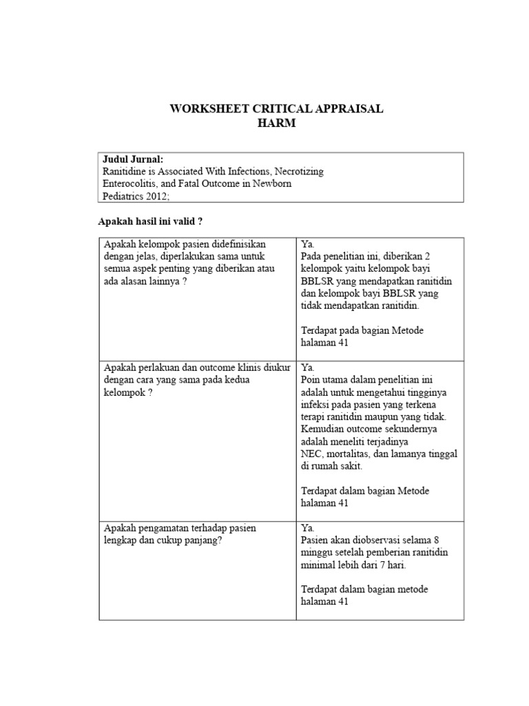 Worksheet Harm | PDF