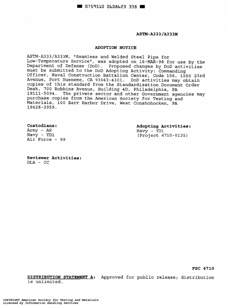 Astm A 333 | PDF | Pipe (Fluid Conveyance) | Heat Treating