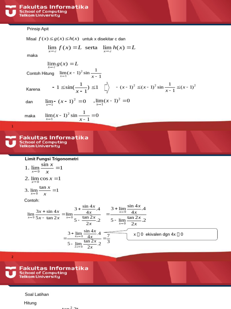 Prinsip Apit Dan Limit Fungsi Trigonometri-JDN | PDF