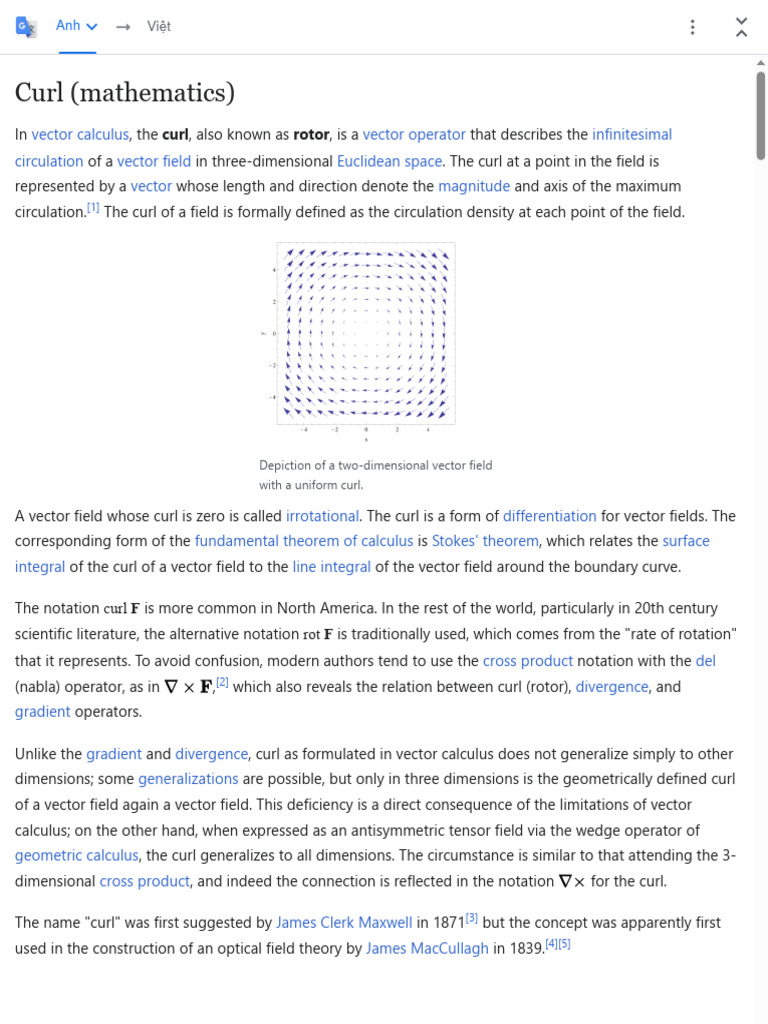 Curl (Mathematics) - Wikipedia | PDF