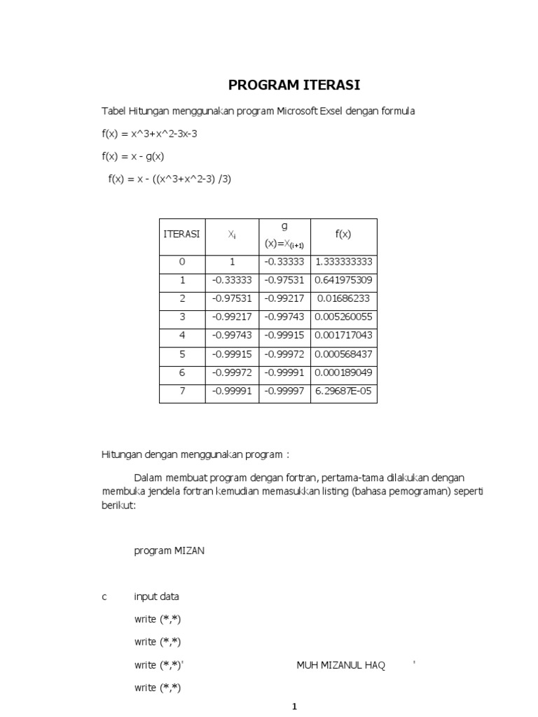 Program Iterasi Menggunakan Compaq Fortran | PDF | Komputer | Teknologi ...