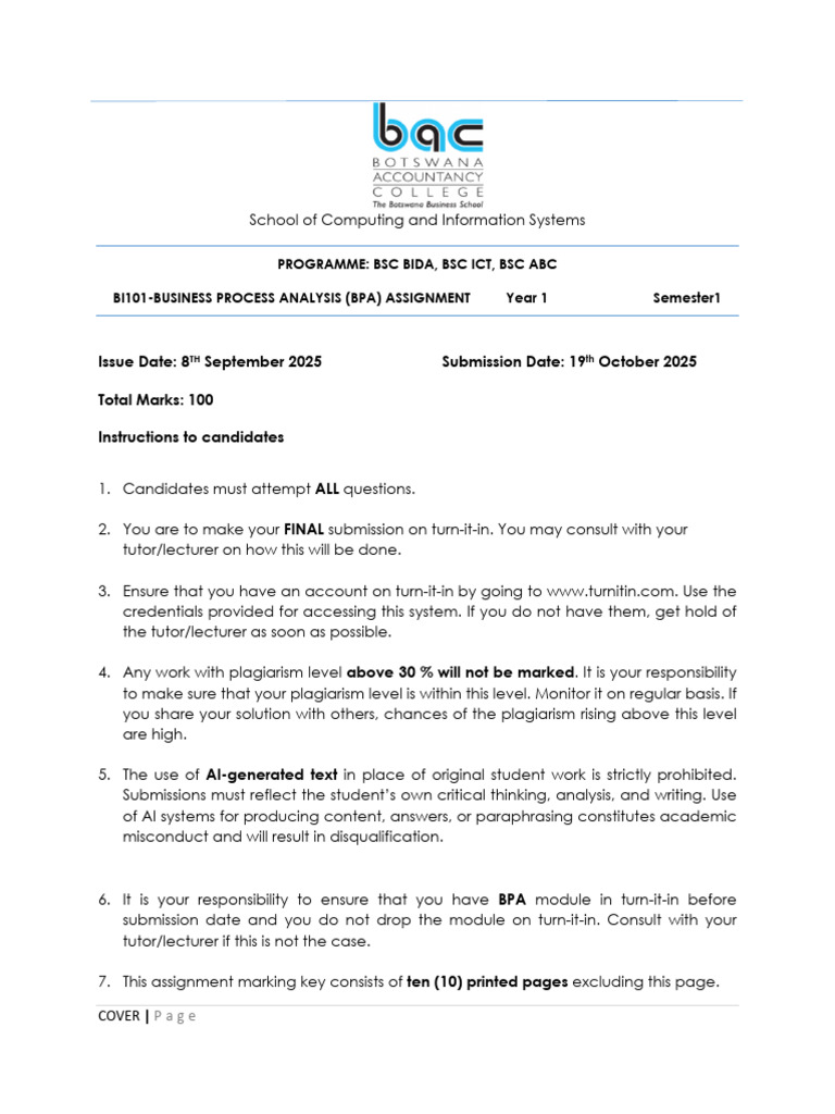Business Process Analysis Assignment Guide | PDF | Consultant | Cognitive Science