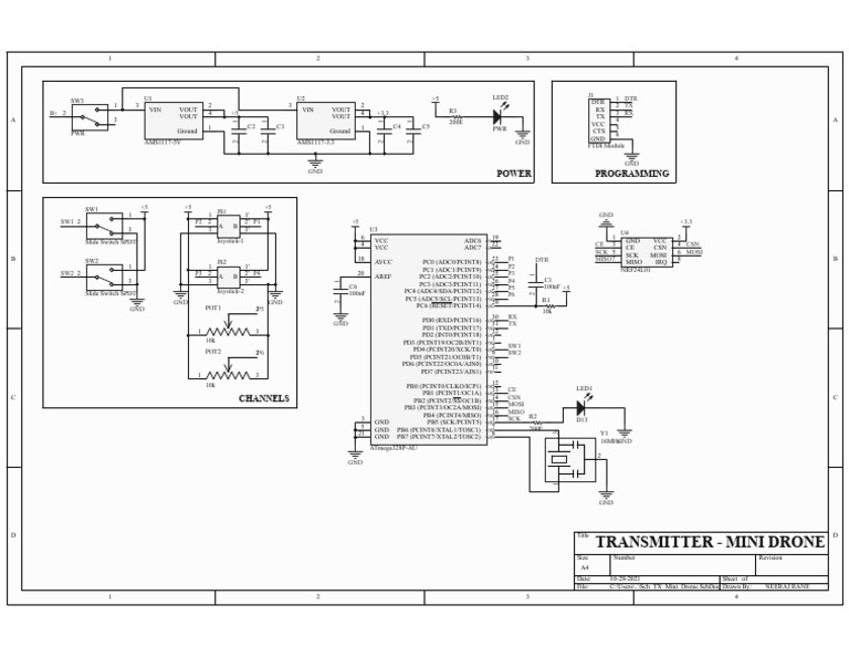 Mini Drone Transmitter Circuit Design | PDF