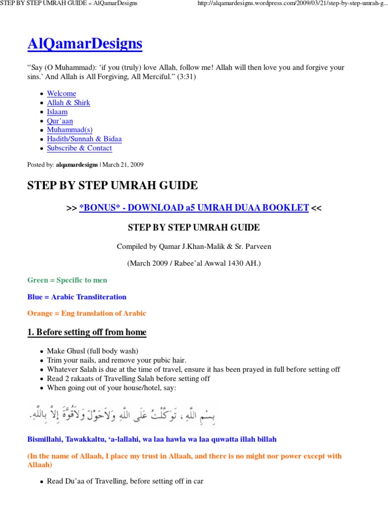 Step-by-Step Umrah Guide | PDF | Hajj | Abrahamic Religions