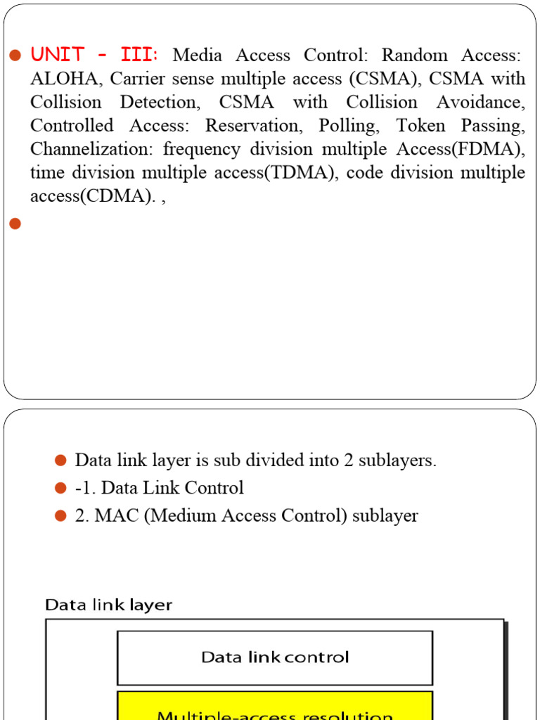 Unit Iii | PDF | Channel Access Method | Internet Protocols