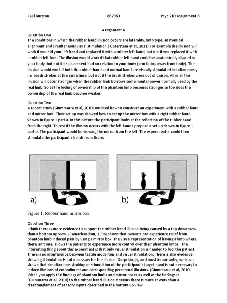 The Phantom Hand Illusion | PDF | Illusion | Experimental Psychology