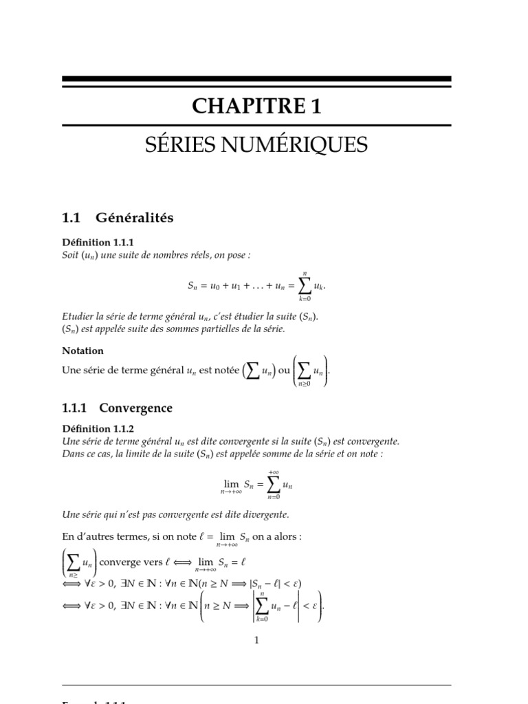 Introduction aux séries numériques | PDF | Série (mathématiques) | Séquence