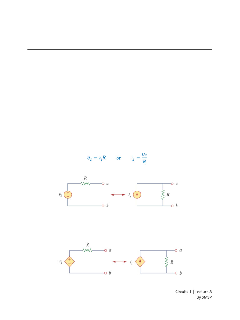 Source Transformation & Superposition in DC Circuits | PDF | Electrical ...