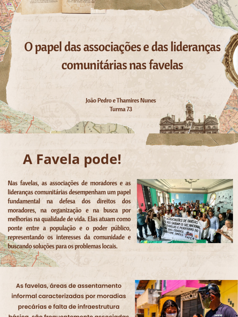 O Papel Das Associações e Das Lideranças Comunitarias Nas Favelas | PDF ...