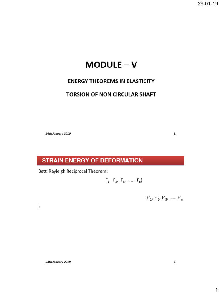 Module 5 Energy Method in Elasticity | PDF | Elasticity (Physics) | Stress (Mechanics)