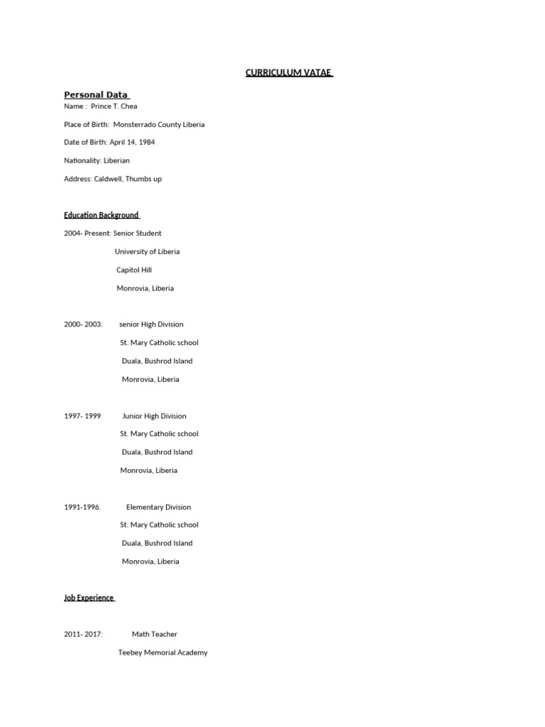 PT Chea CV | PDF