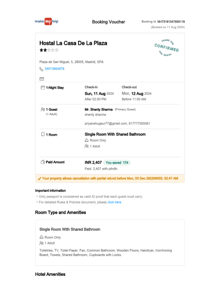 Booking Confirmation Voucher-2 | PDF