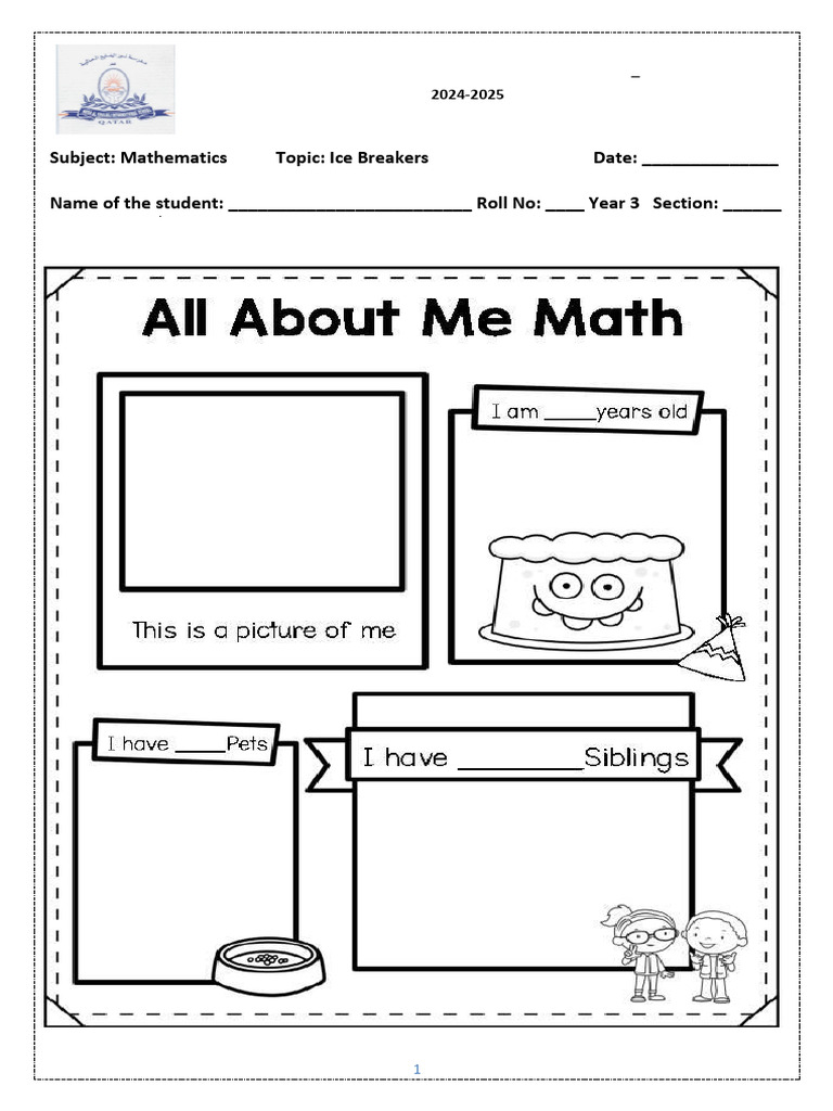 Year 3 Math Ice Breakers Worksheet | PDF
