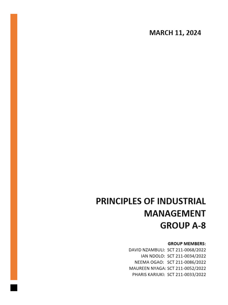 Principles of Industrial Management Group A8 | PDF | Environmental ...