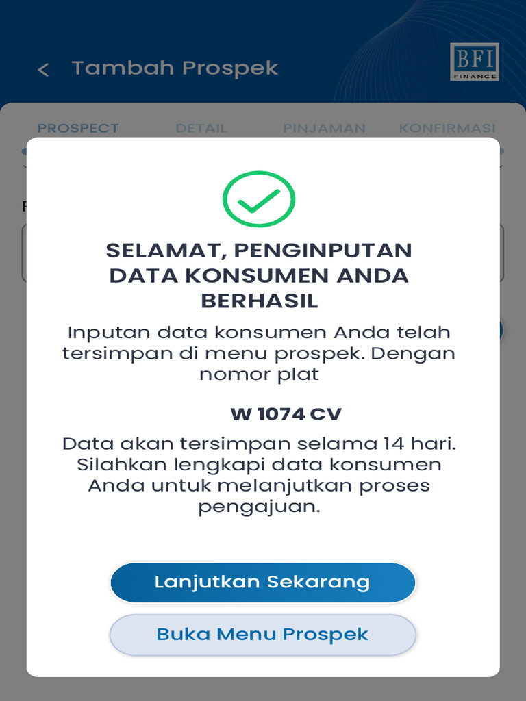 Informasi Data Diri Konsumen Agent Tool BFI F | PDF