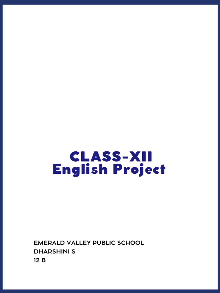 English Project Assessment Cover Page in White Red Fun Style | PDF