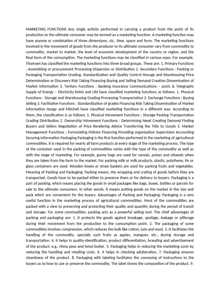 Key Marketing Functions Explained | PDF | Auction | Market (Economics)