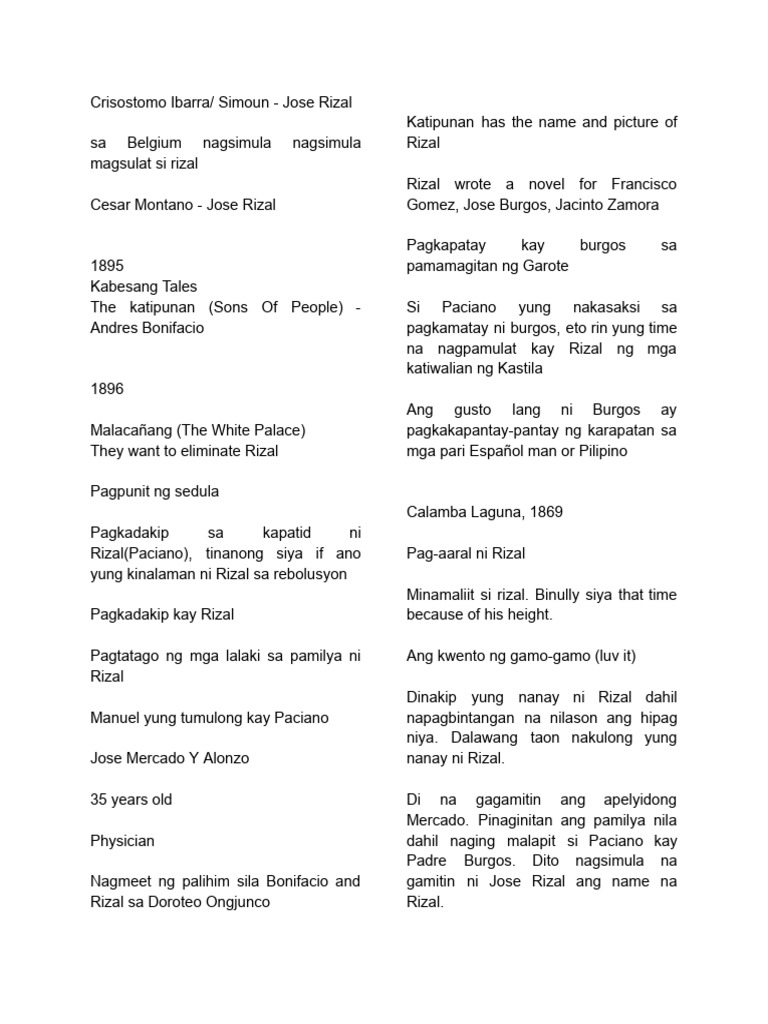 Rizal Movie Notes | PDF