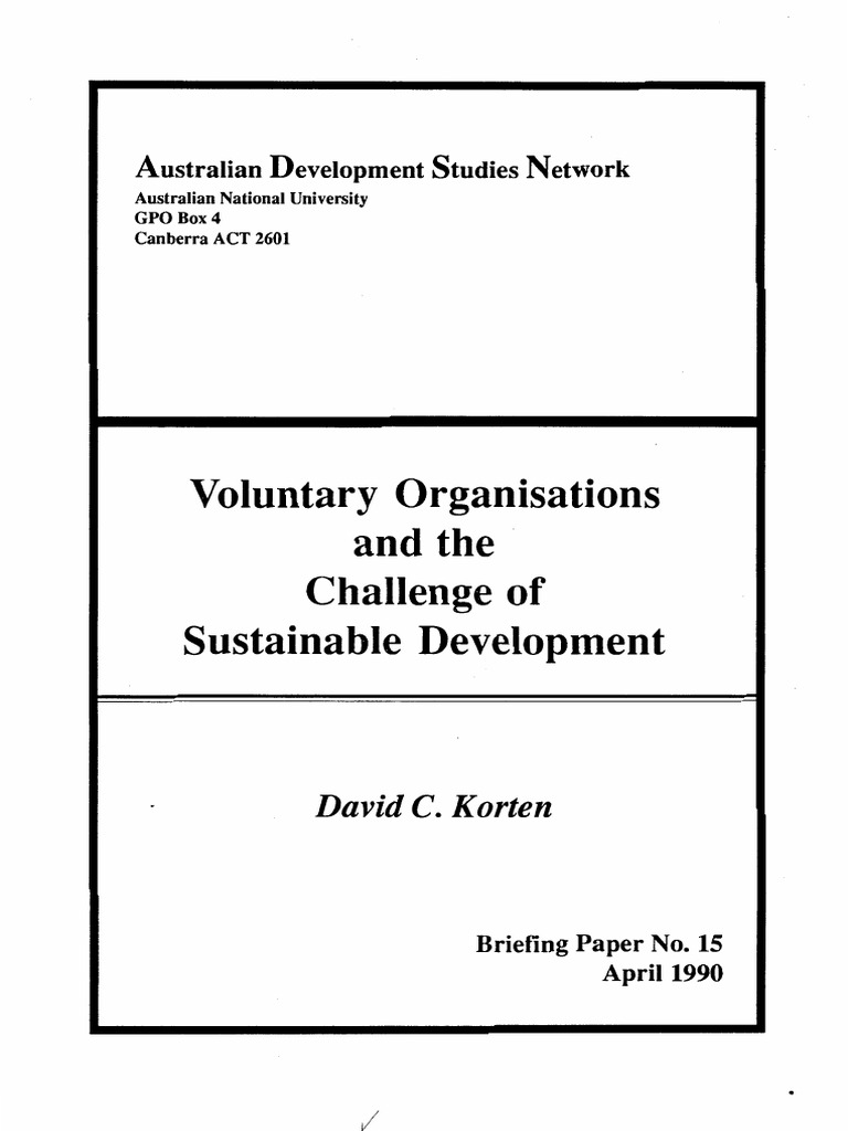 Voluntary Organizations & Sustainable Development | PDF | Non ...
