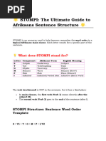 Understanding STOMPI Rules in Afrikaans | PDF | Verb | Sentence ...