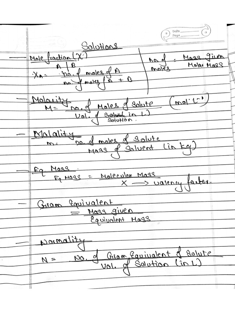 Solution Chemistry | PDF