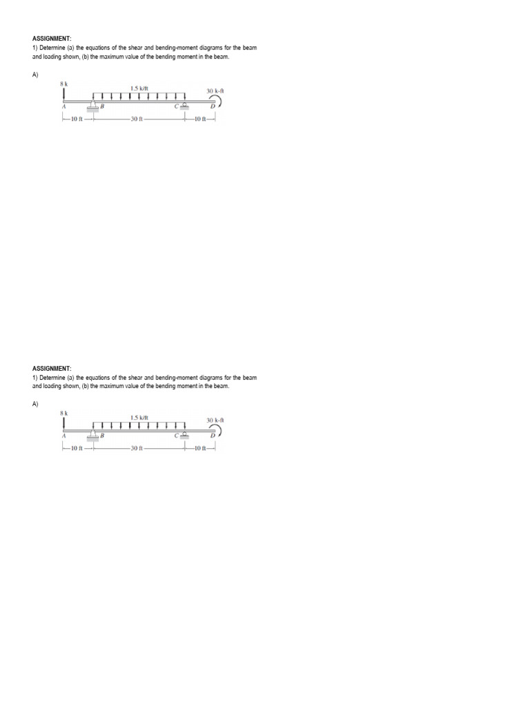 New Template Assignment - Statically Determinate Beams | PDF