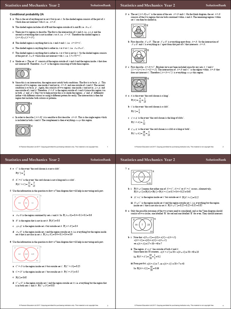 Conditional Probability and Venn Diagrams | PDF | Intersection (Set ...