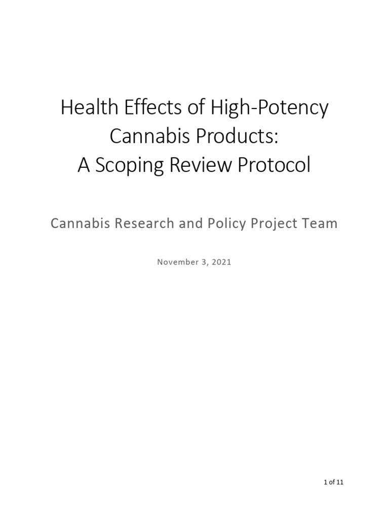 Health Effects of High Potency Cannabis Products A Scoping Review ...