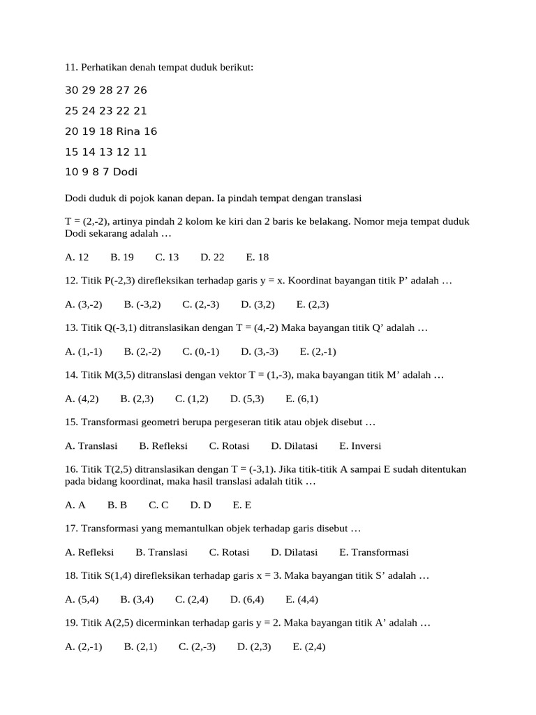 Latihan Soal Kelas XI | PDF