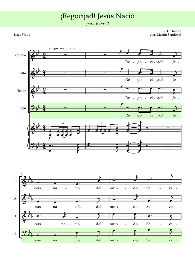 Regocijad: Jesús Nació para Bajos 2 | PDF