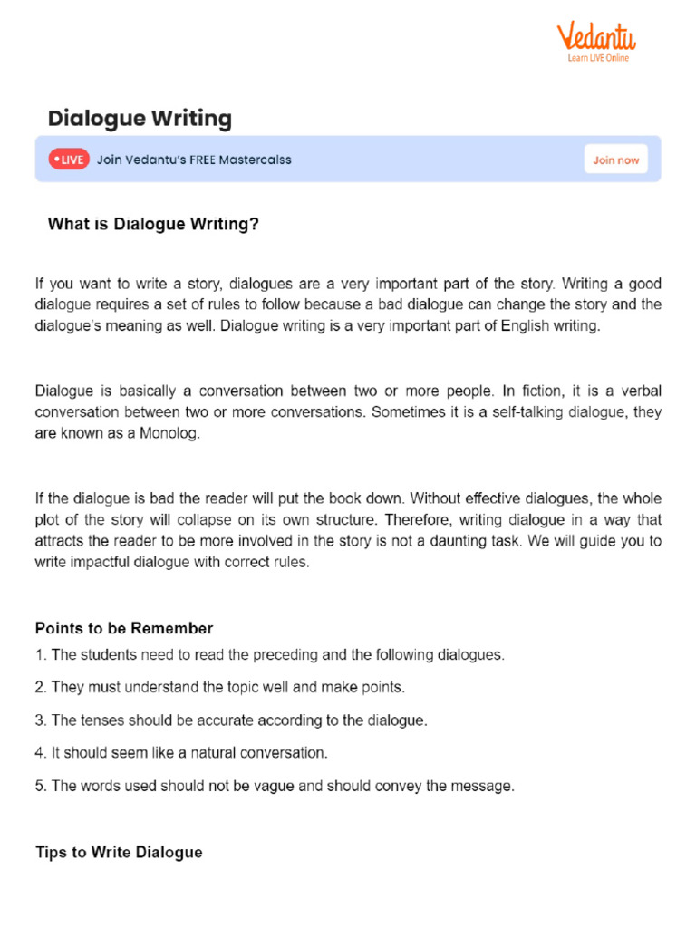Dialogue Writing | PDF