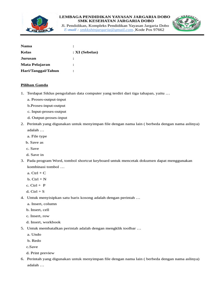 Soal Simdig Kelas Xi | PDF