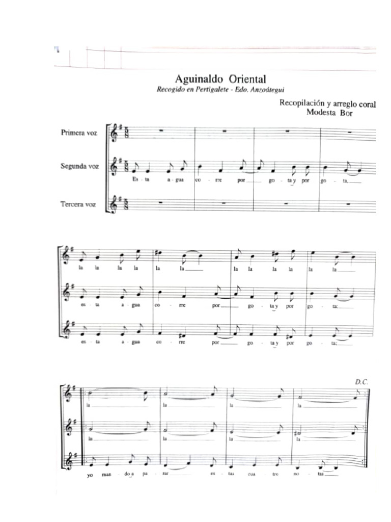 Aguinaldo Oriental - Arreglo de Modesta Bor | PDF