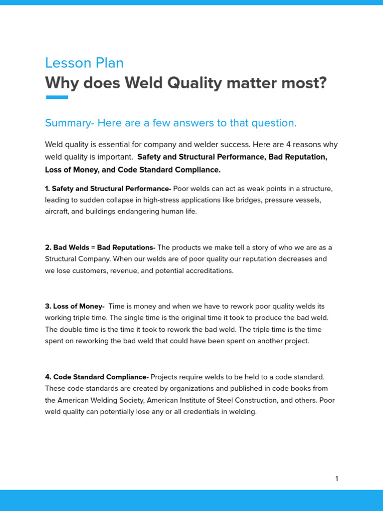 Welding Lesson Plan | PDF | Welding | Construction