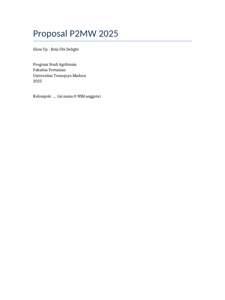 Proposal P2MW BolaUbiGlowUp | PDF