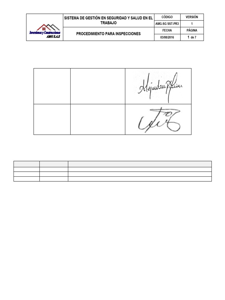 Amg-Sg SST-PR3 Procedimiento de Inspecciones | PDF