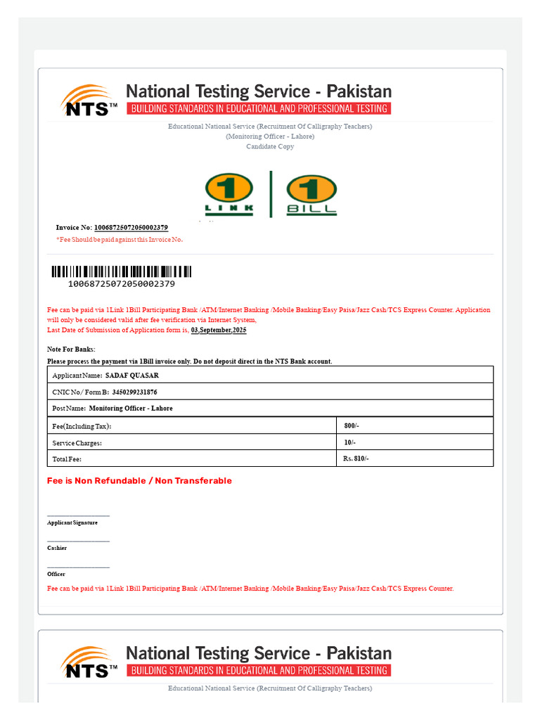 NTS Portal: Calligraphy Teacher Recruitment | PDF