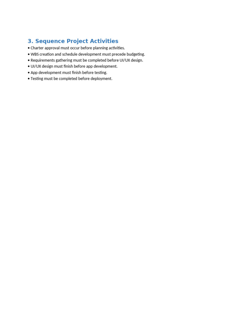 Sequence Project Activities | PDF