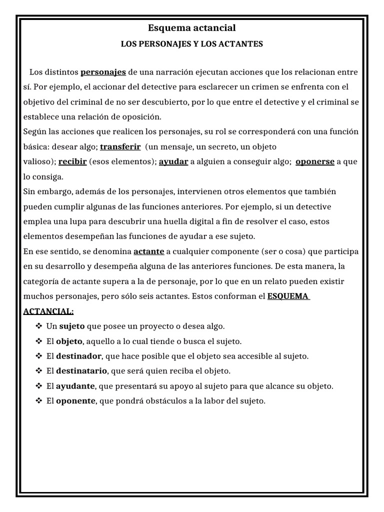 Esquema Actancial | PDF
