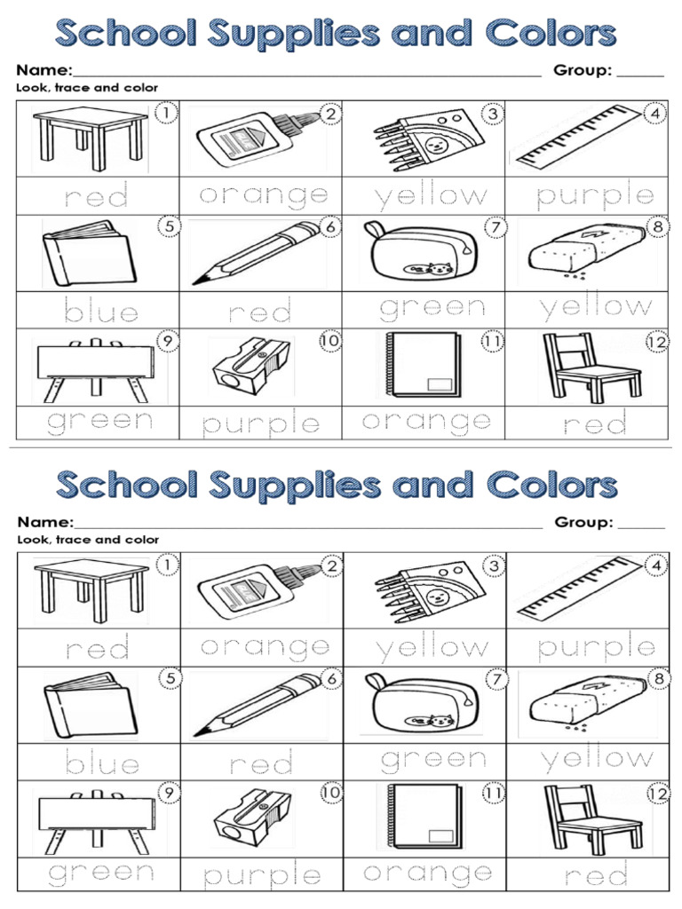 School Supplies and Colors | PDF