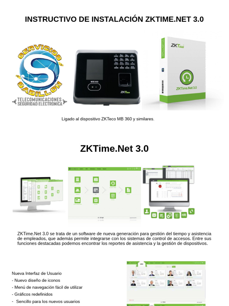 Instructivo de Instalación Zktime | PDF