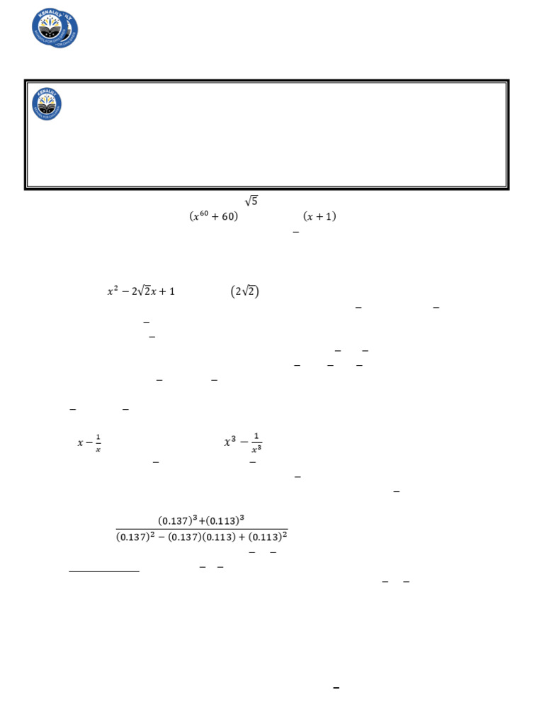 KSFC - Ws-2 - Ch. 2 Polynomial 3 | PDF | Factorization | Abstract Algebra